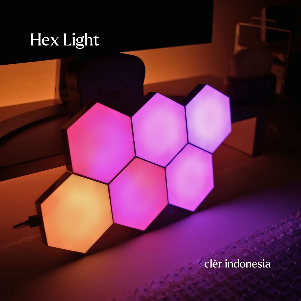 Jual Clér Hex Shape Smart Light with Customizable Shape and Light Modes ...