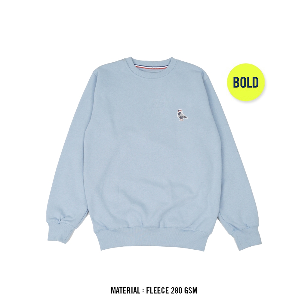Jual HOOLIGANS Sweater Crewneck Bold Pigeon Dusty Blue | Shopee Indonesia