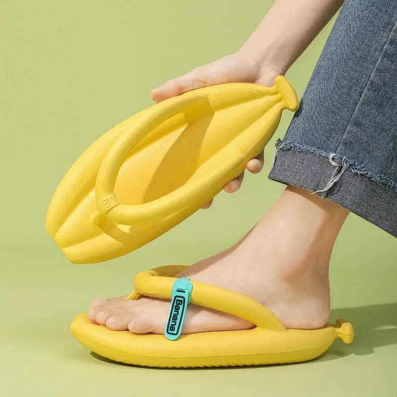 Jual KJ!! SANDAL JEPIT FLIP ON BENTUK PISANG BANANA LUCU TEBAL KUALITAS ...