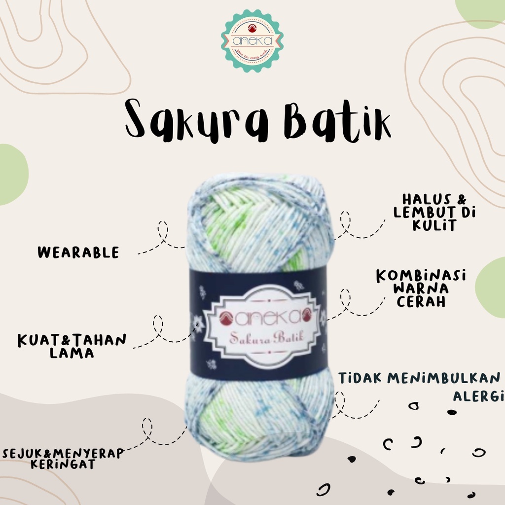 Jual Benang Rajut Katun Batik / Sakura Batik Yarn - 303 | Shopee Indonesia