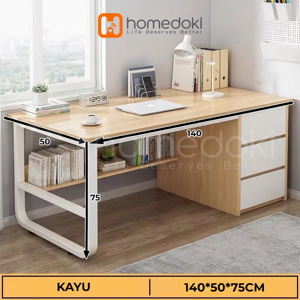 Jual Homedoki Meja Kantor / Meja Komputer / Meja Kerja Minimalis / 120cm Meja Belajar / Meja ...