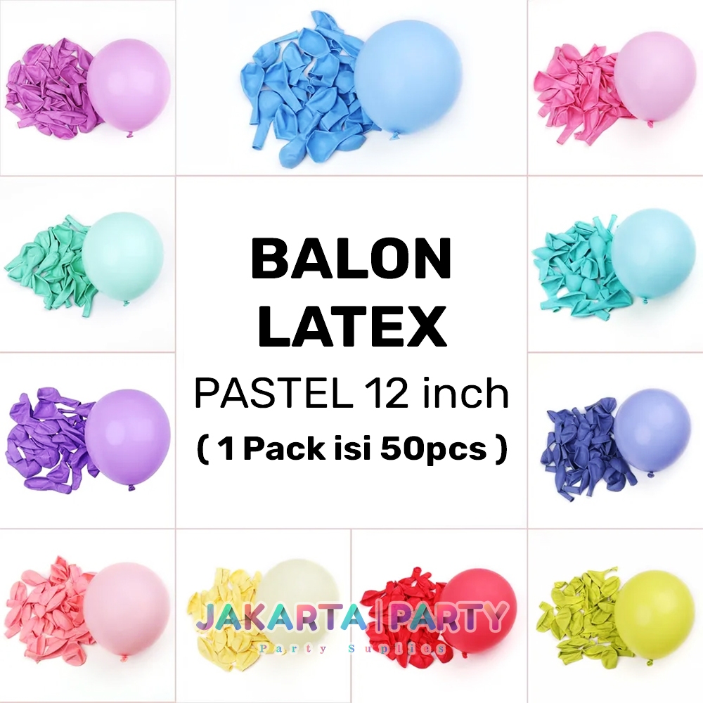 Jual Balon Latex Macaron 12 inch isi 50 pcs / Balon per pack / Balon ...