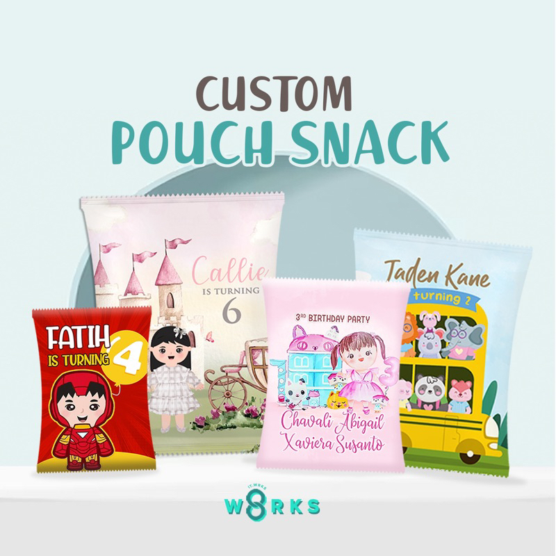 Jual Pouch Snack Jumbo FREE DESAIN / Custom Snack Pouch / Hampers Ulang ...