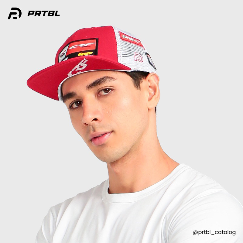 Jual CAPS - SNAPBACK TRUCKER RACING RED & WHITE | Shopee Indonesia