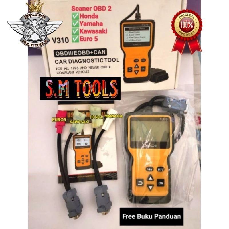 Jual scaner skener OBD2 IMM TECH OBD2 KUNING V310 K310 motor injeksi ...