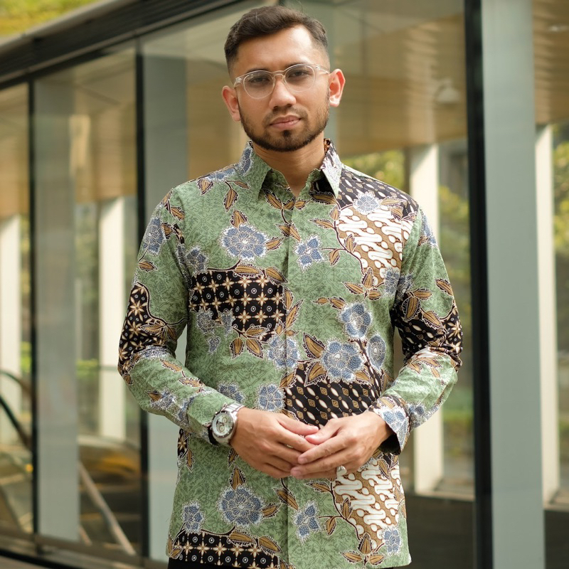 Jual Batik Robby Magani Green Sage Premium Kemeja Batik Pria Reguler ...