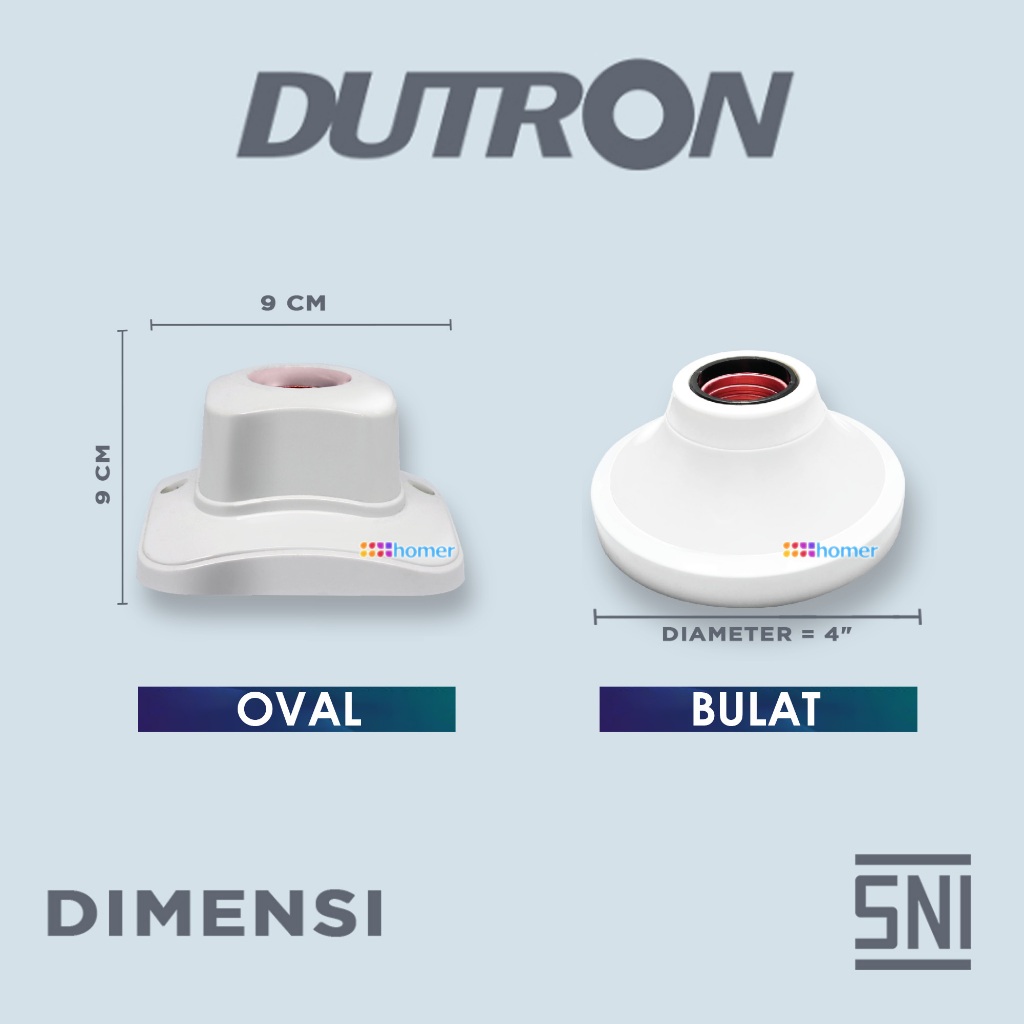 Jual DUTRON Fitting Lampu Plafon Bulat Fiting Lampu Plafon oval kotak ...