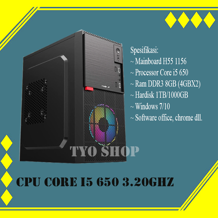 Jual Cpu Rakitan Core i5 650 ram 8Gb Hardisk 1Tb | Shopee Indonesia