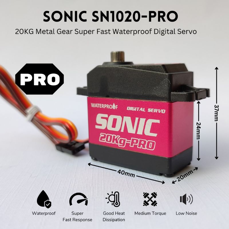 Jual SONIC 20KG PRO DIGITAL SERVO 20KG 0.09S 180 DEGREE | Shopee Indonesia