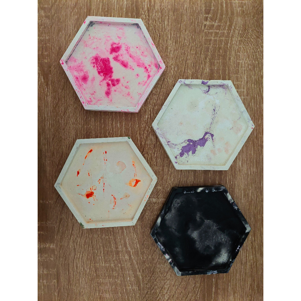 Jual Hexagonal Marble Trinket Tray / Hexagonal Coaster / Tatakan Gelas ...