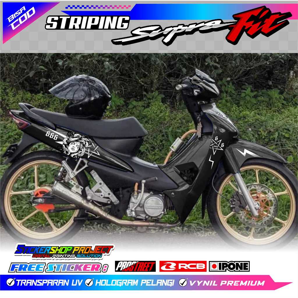 Jual STRIPING VARIASI HONDA SUPRA FIT NEW MEDUSA STYLE/ STIKER LIST ...
