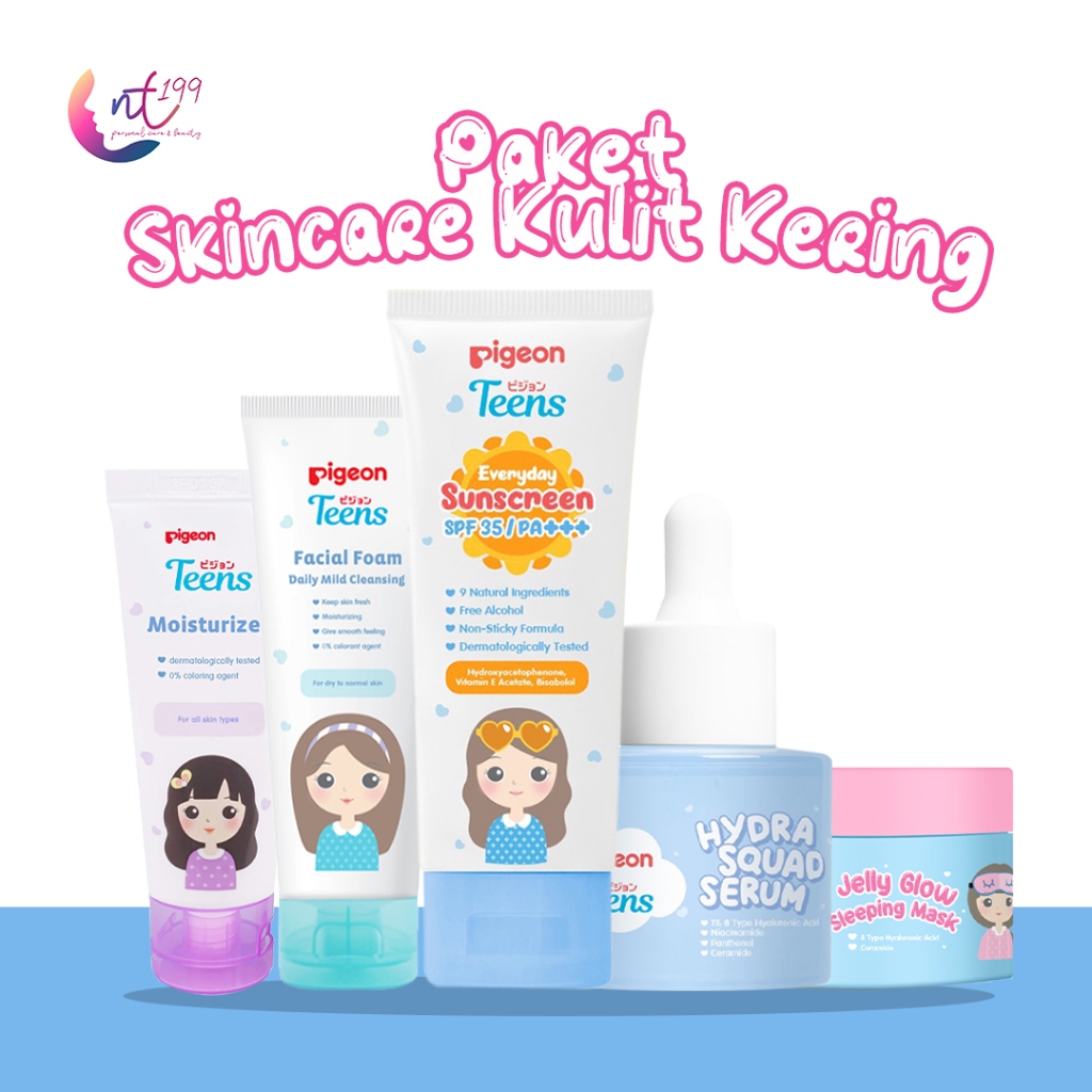Jual Pigeon Teens 1 Paket Lengkap Skincare Kulit Kering | Shopee Indonesia
