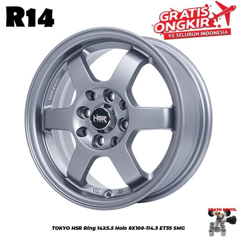 Jual Velg Te37 ring 14 mobil Calya Sigra pelek HSR TOKYO R14 lebar 5,5 Pcd 4X100/114,3 ET35 Semi ...