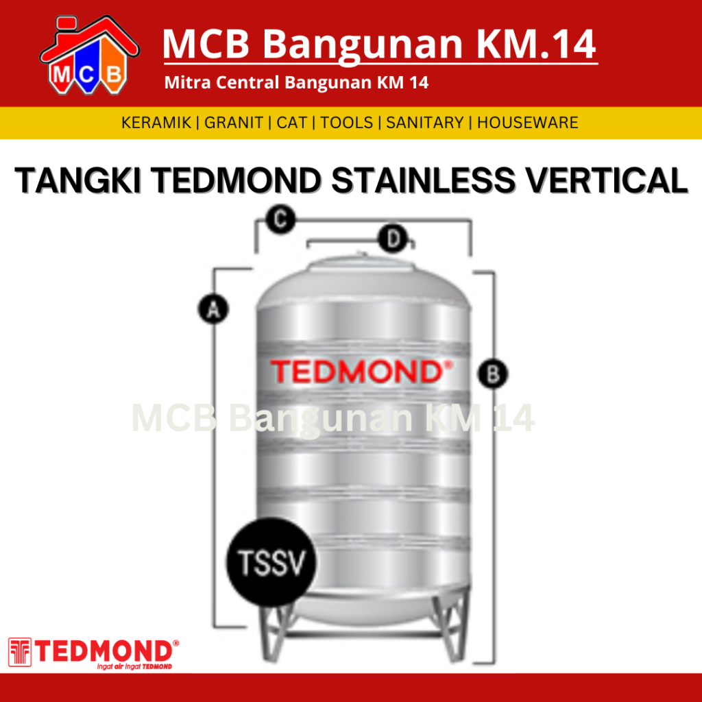 Jual TANGKI TEDMOND STAINLESS VERTICAL / TANDON AIR / TOREN AIR - FREE ...