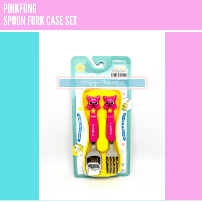 Jual Pinkfong Spoon Fork Case set / Sendok garpu dan wadahnya ...