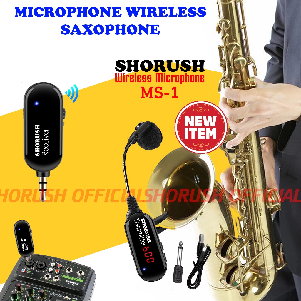 Jual Shorush MS-1 Microphone Wireless Saxophone Audio Mic Mixer | Shopee Indonesia