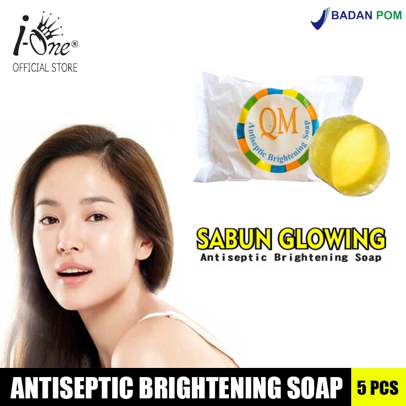 Jual [ 5 PCS ] QM Antiseptic Brightening Soap Acne Soap With Vit. C & E ...