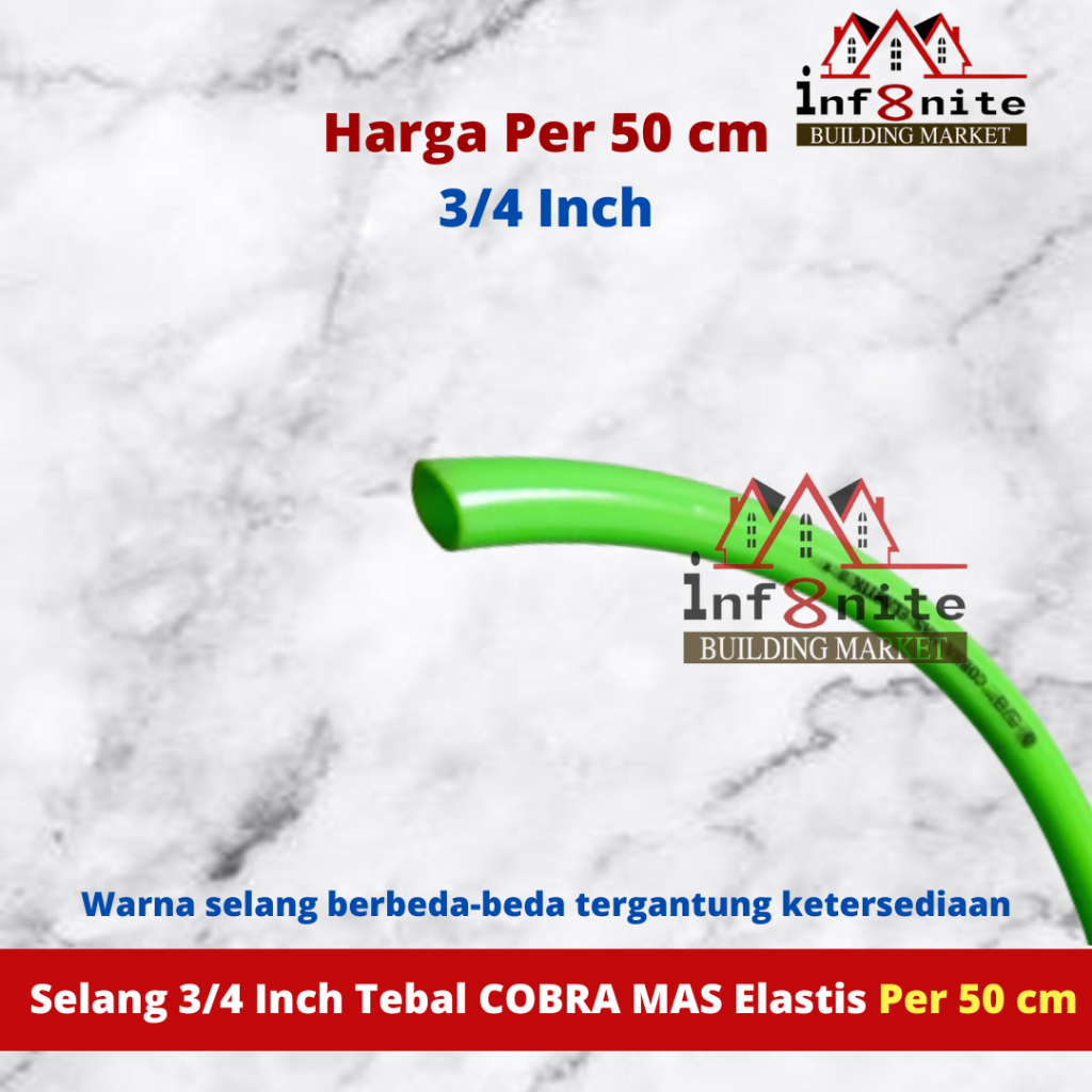 Jual Selang Air Elastis Cobra Mas 3/4" Inch Taman Lentur Tebal 3/4 Inch Per 50 cm | Shopee Indonesia