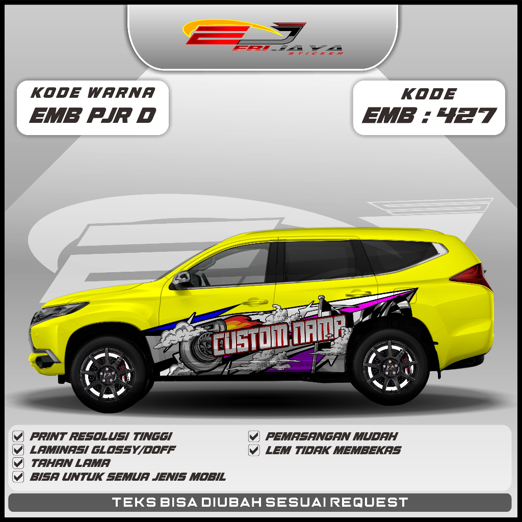 Jual DECAL CUSTOM STIKER MOBIL SUV NEW PANTHER, TERIOS-STIKER DECAL ...