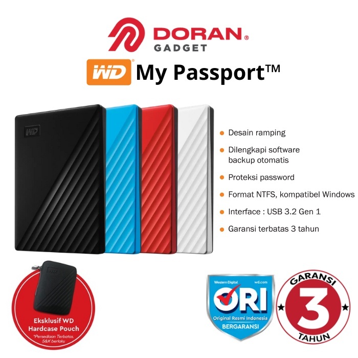 Jual WD MY PASSPORT HD HDD EXTERNAL Western Digital New Model Original ...