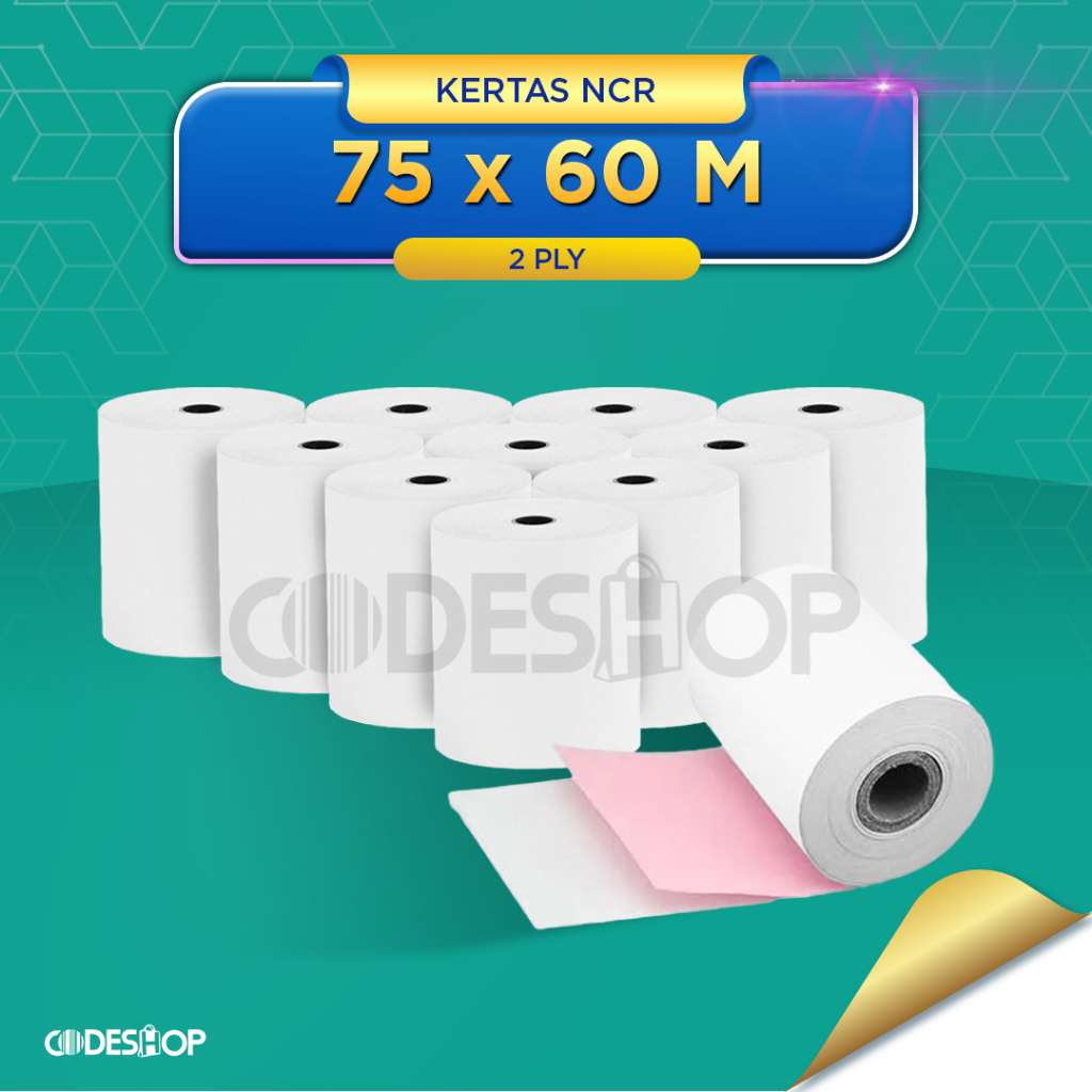 Jual 1 Slop Codeshop Kertas Kasir NCR 2 Ply 75 x 60 mm Cetak Struk ...