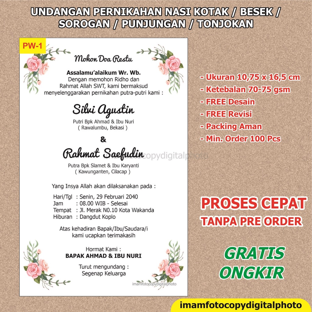 Jual UNDANGAN PERNIKAHAN | UNDUH MANTU | UNDANGAN BESEK | SOROGAN ...
