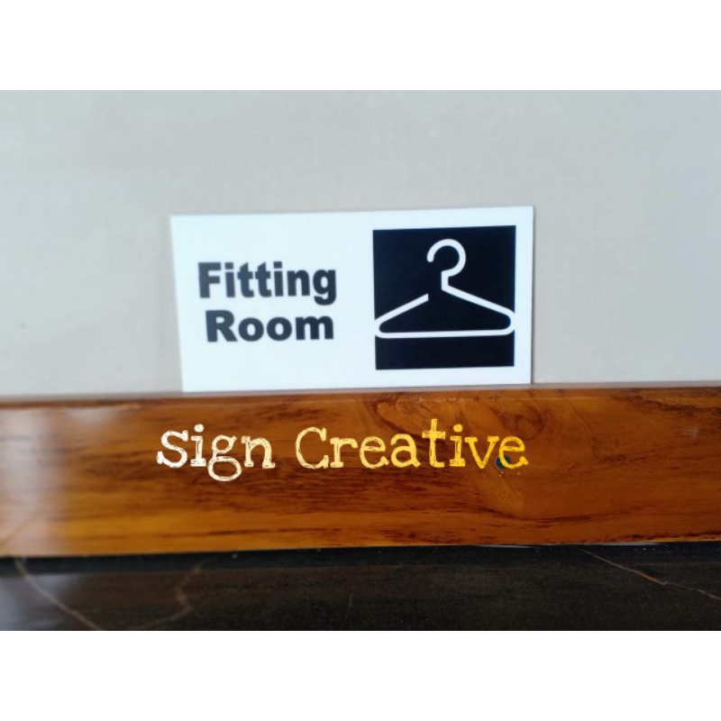 Jual Signage Tanda Ruangan | sign Fitting Room akrilik | Shopee Indonesia