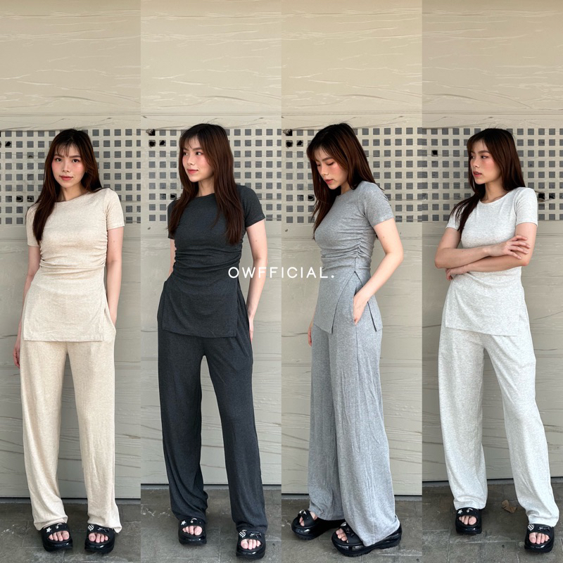 Jual ADRIA KNIT SET | Setelan Raiut Wanita Oneset Knit Set Atasan Top Basic Celana Panjang ...