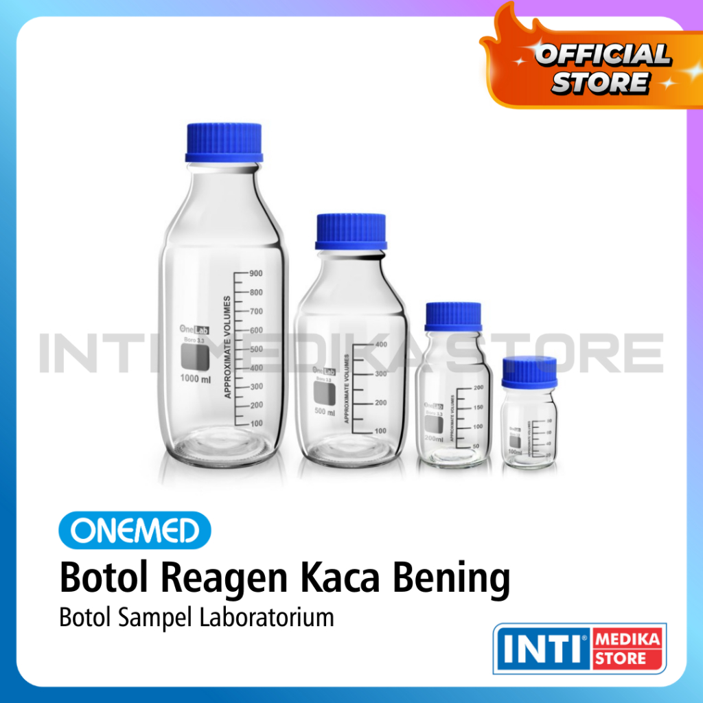 Jual ONEMED - Botol Reagen Kaca Bening Sampel Laboratorium | Reagent Bottle | Shopee Indonesia