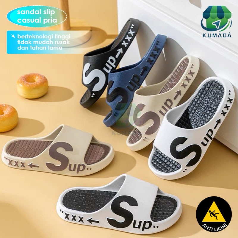 Jual Sandal Untuk Pria, Sandal Rumah Sederhana PVC Sol Lembut Dalam ...