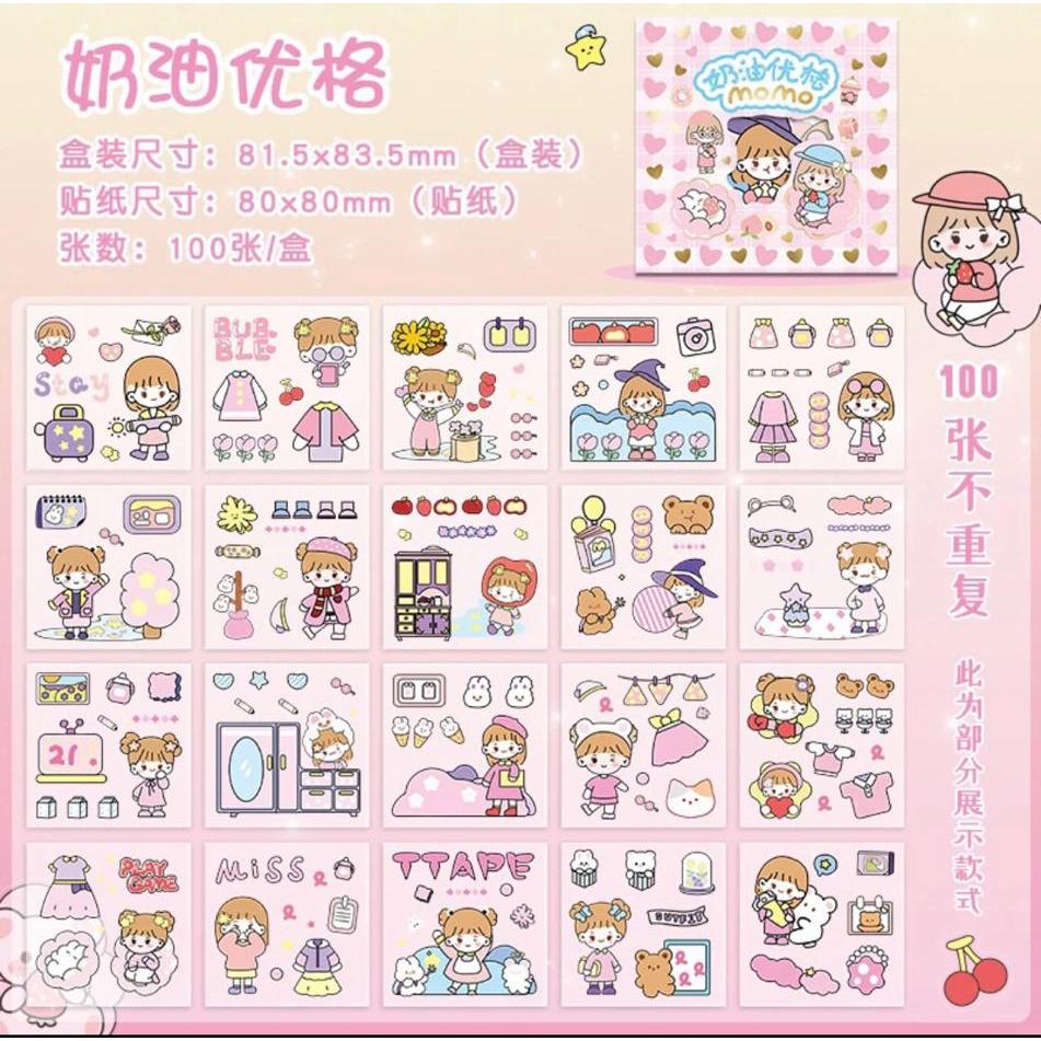 Jual Stiker MOMO Lucu Box Mini 100 lembar Lucu Sticker Small | Shopee ...