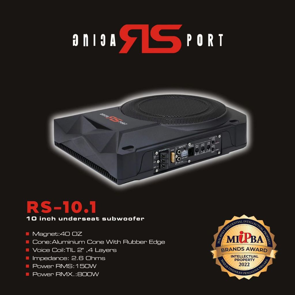 Jual BOA - Racing Sport Speaker Subwoofer Kolong / Bawah Kursi Mobil - R10.1 Inch | Shopee Indonesia