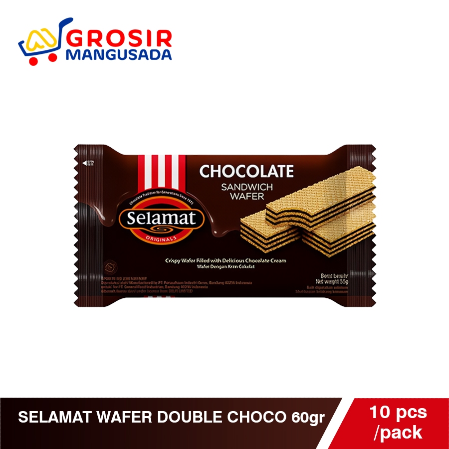 Jual Selamat Wafer Double Choco 60gr Harga Grosir 3pcs | Shopee Indonesia