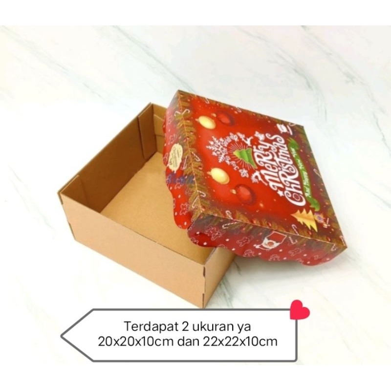 Jual Eflute Box Natal 20x20 x10cm box Natal 22x22 x10cm Box natal Bolu ...