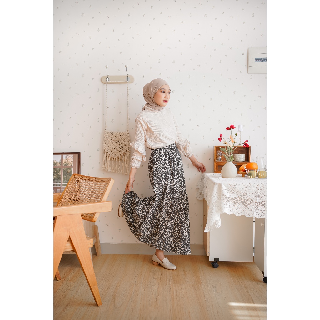 Jual Pretty Skirt / Rok Kerut Corduroy Motif Floral / Rok Korean Look ...