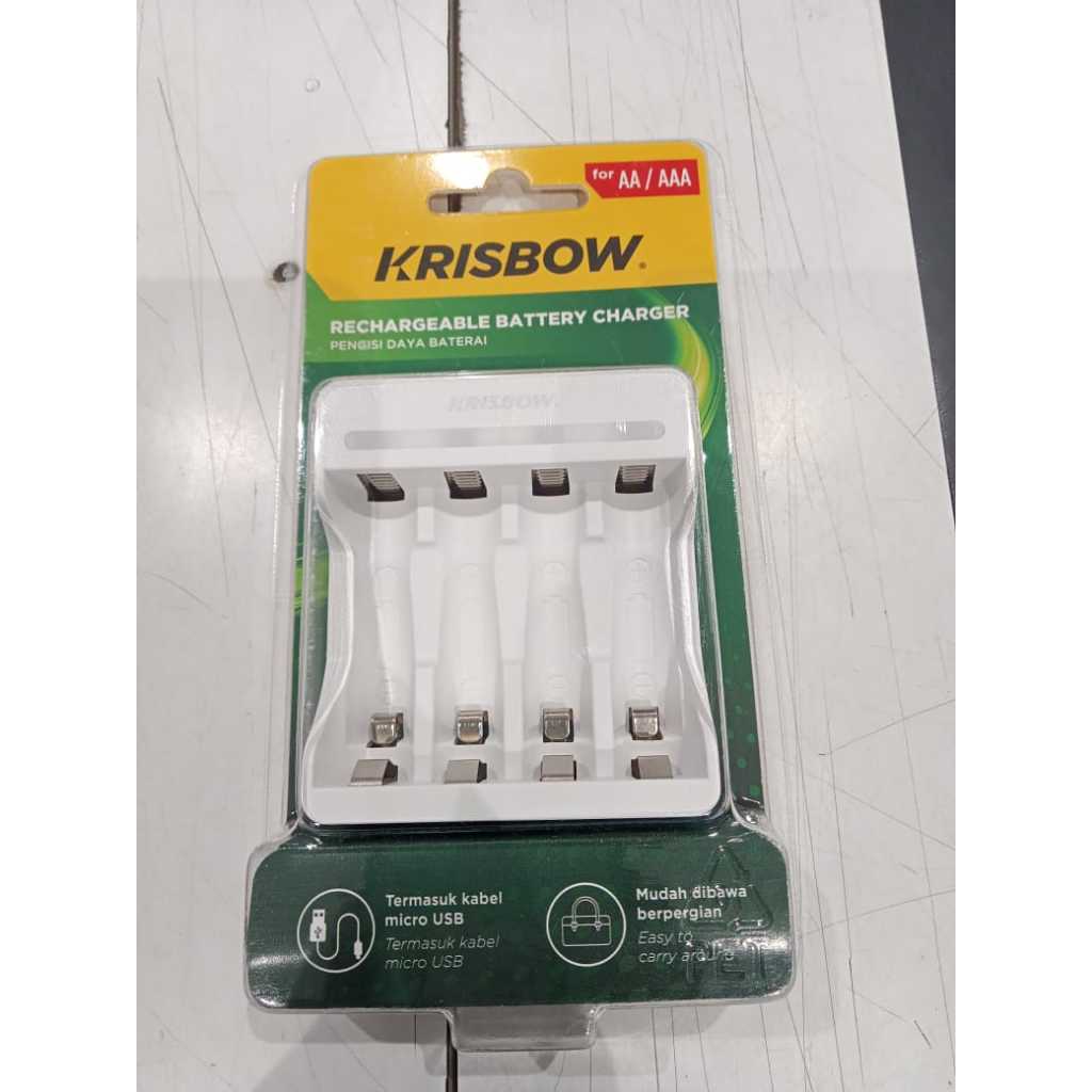 Jual Krisbow Charger Baterai 4 Slot Aa/aaa | Shopee Indonesia