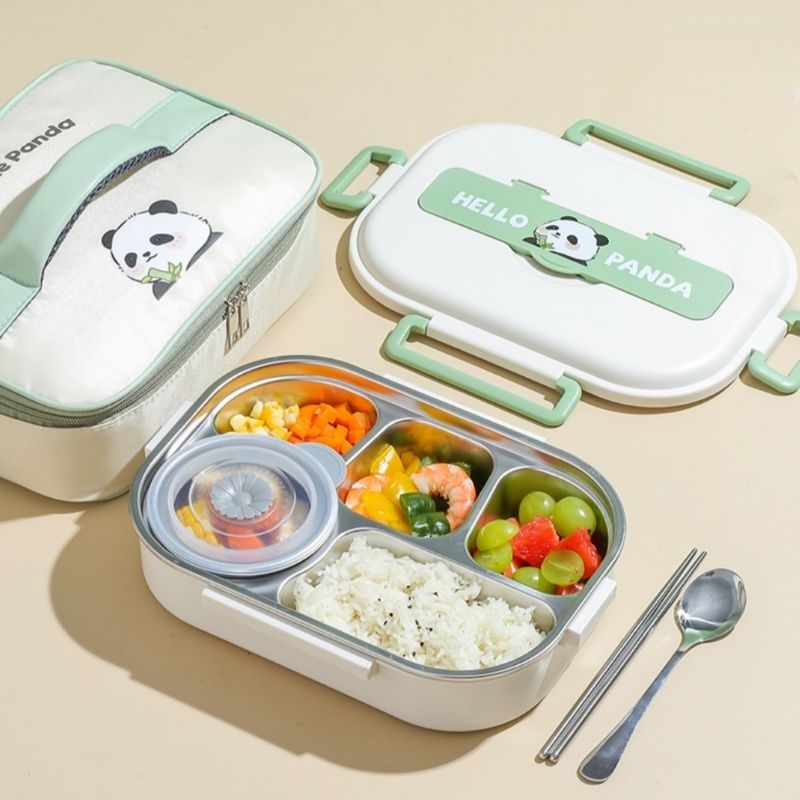 Jual BIANCA - READY Lunch Box Anak Sekolah Stainless 304 BEAR SERIES / Kotak Makan Bekal Anak ...
