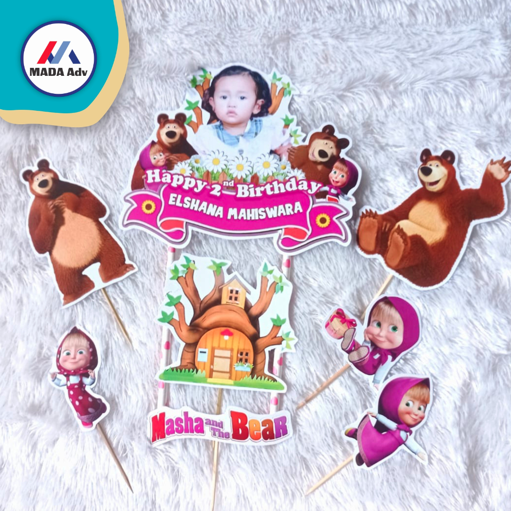 Jual Topper Cake Kue Marsha and the Bear/ Topper Cake Kue Murah Masha ...