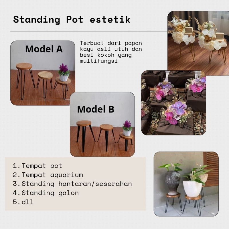 Jual Standing pot / Tempat tanaman/Pot besi/ Pot kayu | Shopee Indonesia