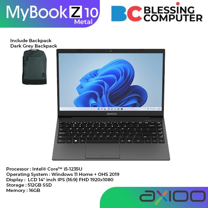 Jual AXIOO Mybook Z10 Metal Core i5 1235U 16GB 512GB Win11 OHS Black | Shopee Indonesia