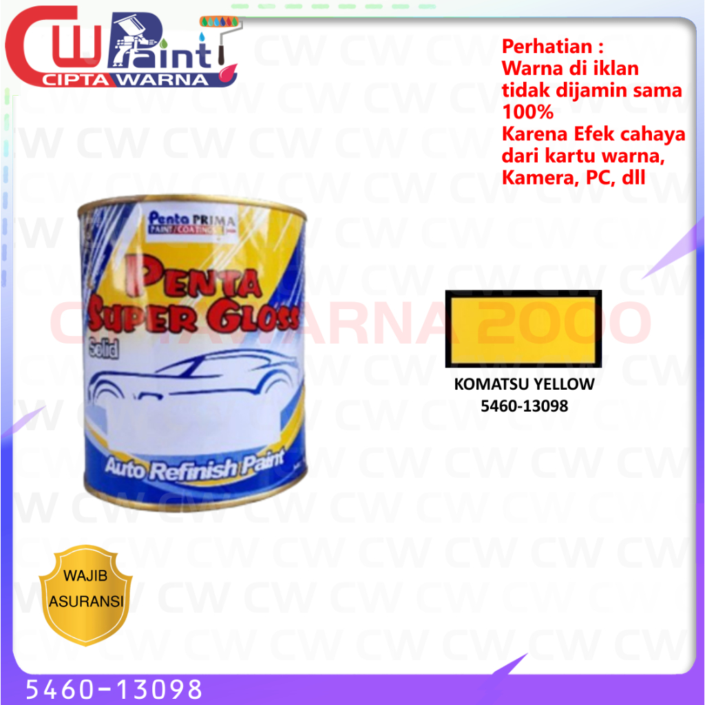 Jual Cat Penta Super Gloss Solid Warna K0matsu Yellow Kuning 5460-13098 ...