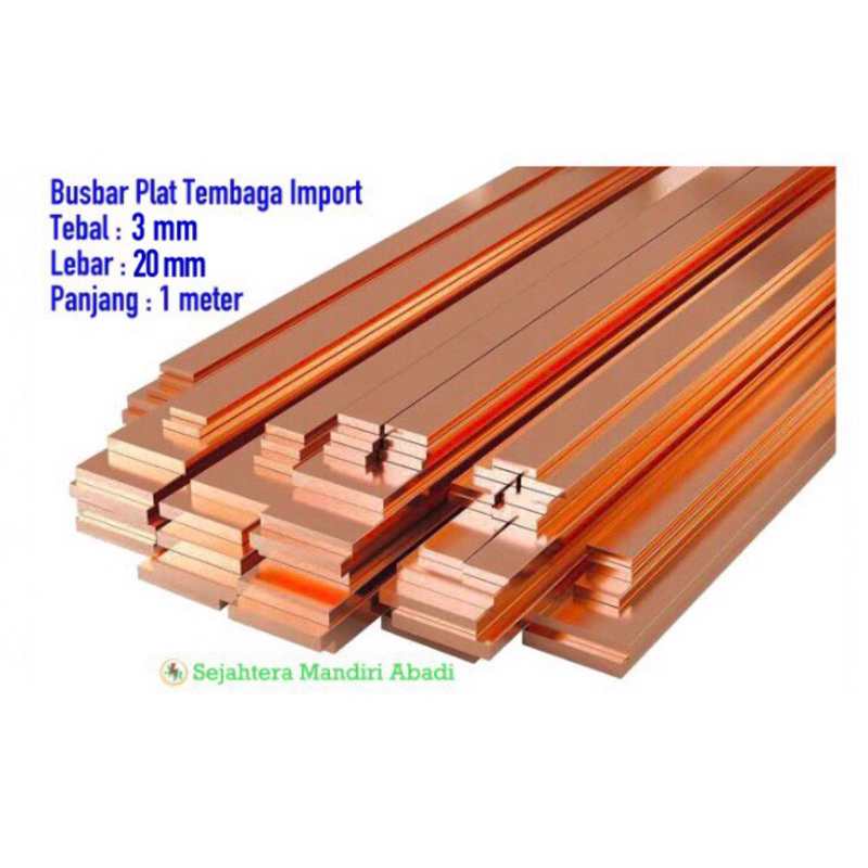 Jual Rail Copper 3x20 Busbar Plat Tembaga Tebal 3mm Lebar 20 mm atau ...