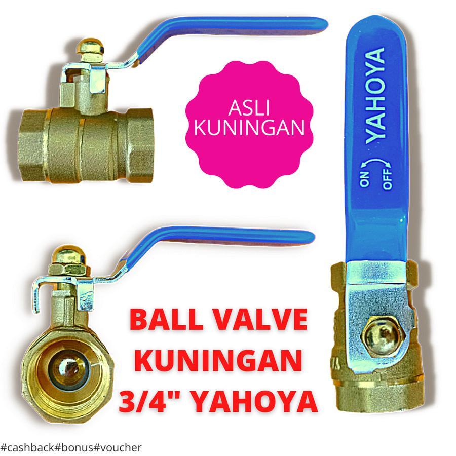 Jual BALL VALVE STOP KRAN KUNINGAN>>BRASS YAHOYA>> 1/2 inc dan 3/4 inc>>Asli Kuningan | Shopee ...