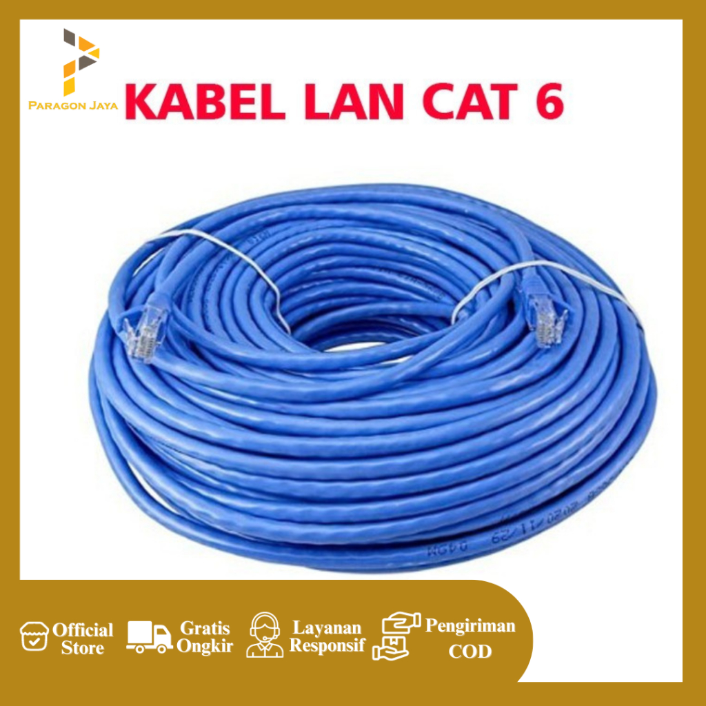 Jual Kabel LAN CAT 6 RJ45 UTP Ethernet Internet 1M | Shopee Indonesia