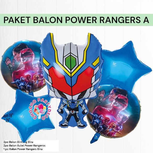 Jual Paket Balon POWER RANGERS A / Dekorasi Ulang Tahun Power Rangers ...