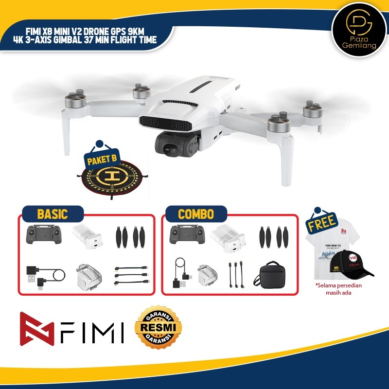 Jual FIMI X8 MINI V2 Drone GPS 9km 4K 3-axis Gimbal 37 Min Flight Time | Shopee Indonesia
