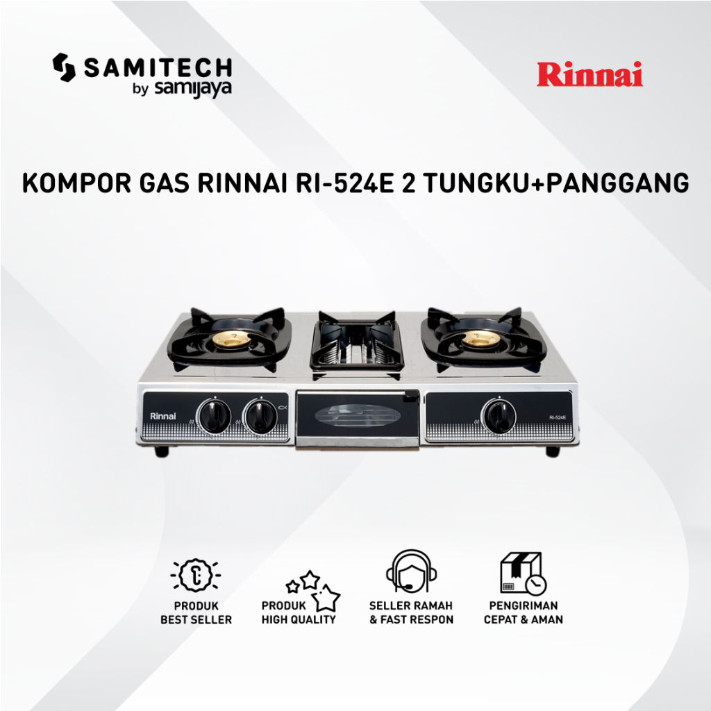 Jual KOMPOR GAS 2 TUNGKU RINNAI RI-524E RI 524E RI 524 E PLUS GRILLER ...