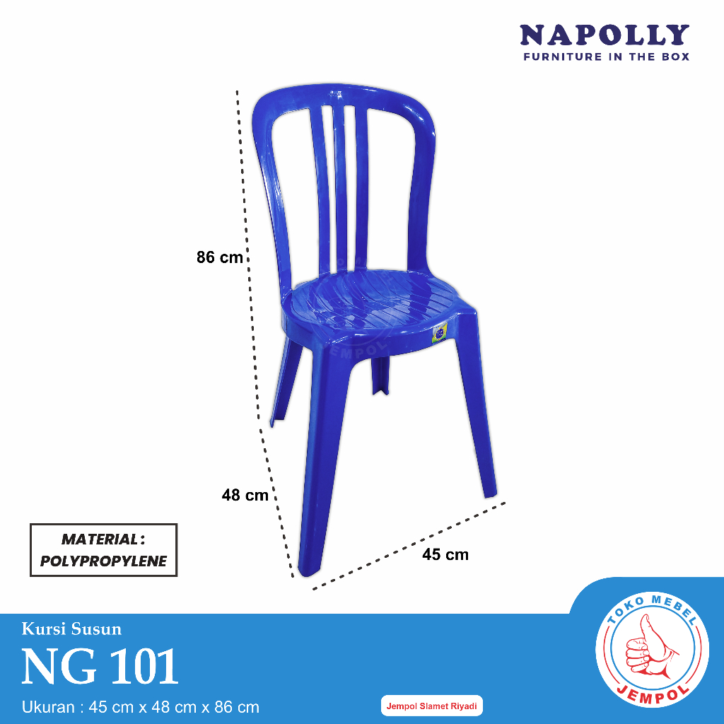 Jual Kursi Susun NG 101 NAPOLLY/Kursi Plastik/Makan/Santai/Kondangan ...