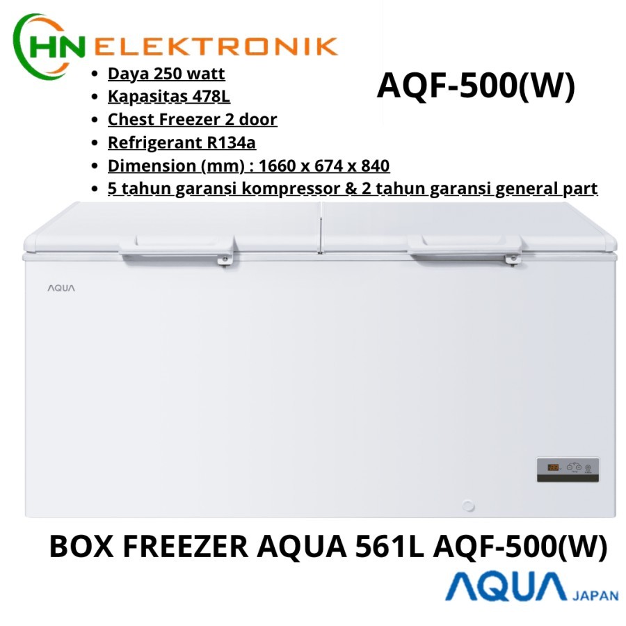 Jual CHEST FREEZER BOX AQUA AQF 500 W 500 LITER | Shopee Indonesia