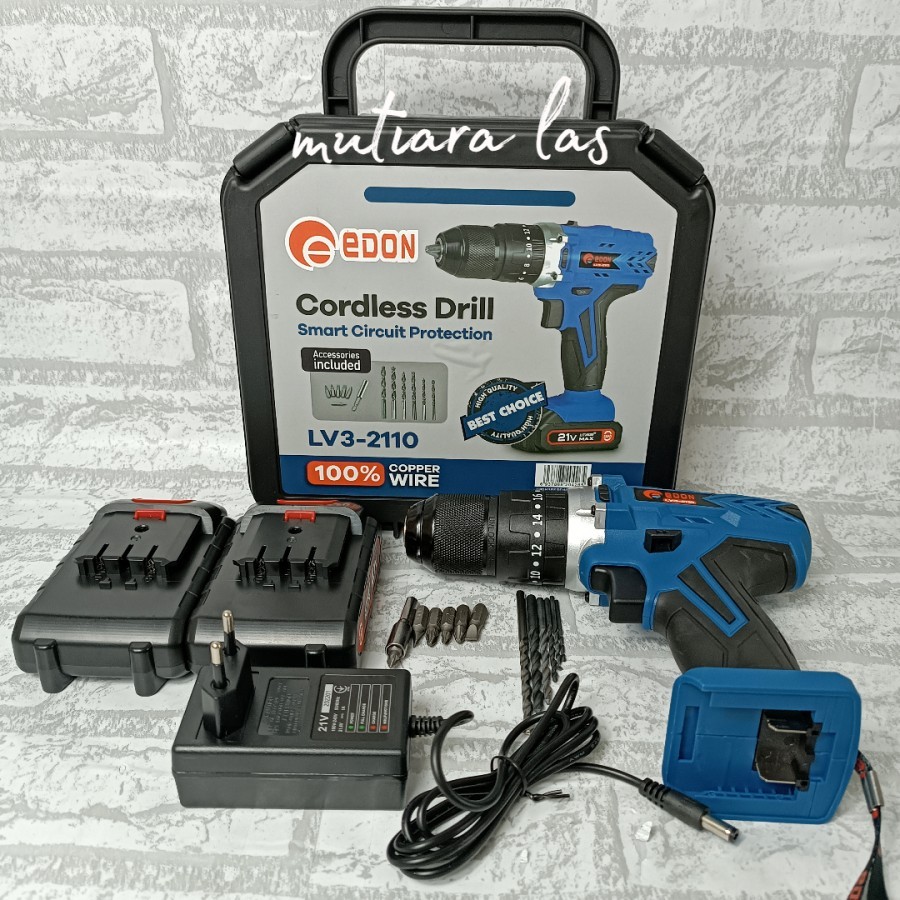 Jual mesin bor cordless impact EDON LV3-2110 21VOLT 13mm makita ...